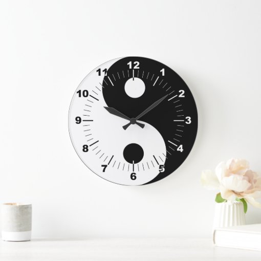 Yin Yang Large Clock | Zazzle