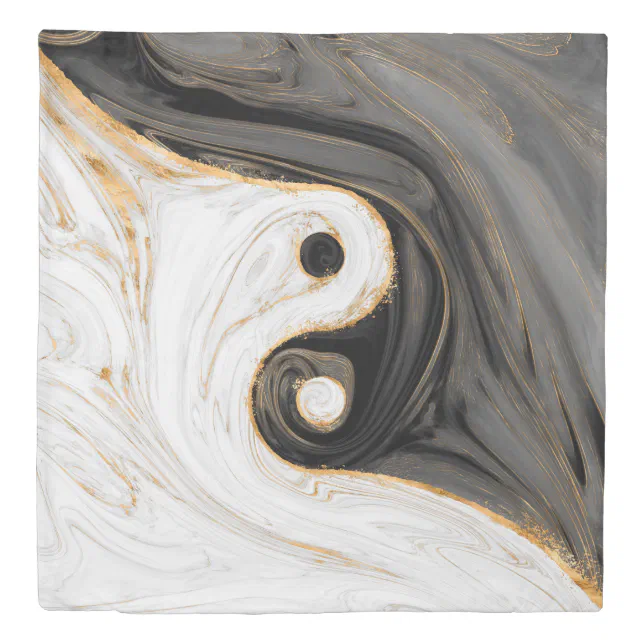 Yin Yang Liquid Marble Duvet Cover | Zazzle