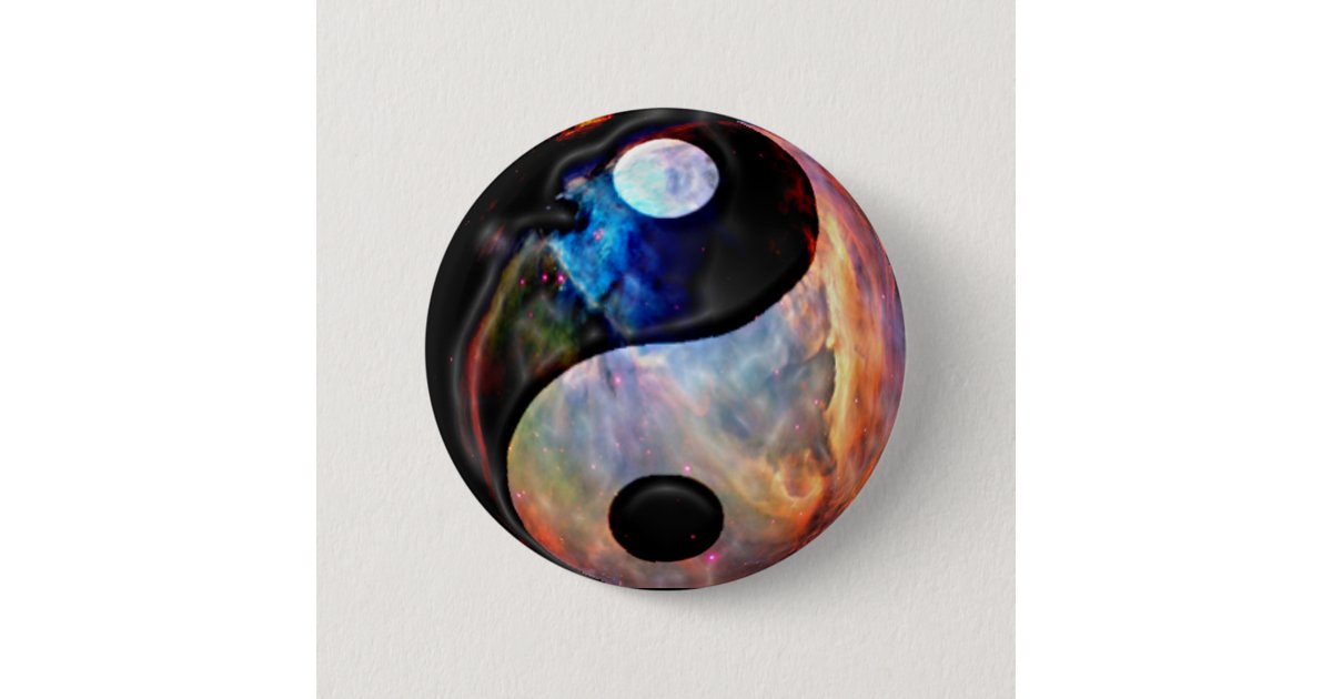 Yin Yang Nebula Buttons | Zazzle
