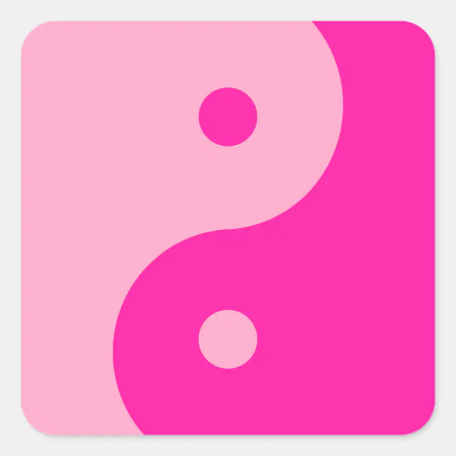 Yin Yang Pink Square Sticker | Zazzle