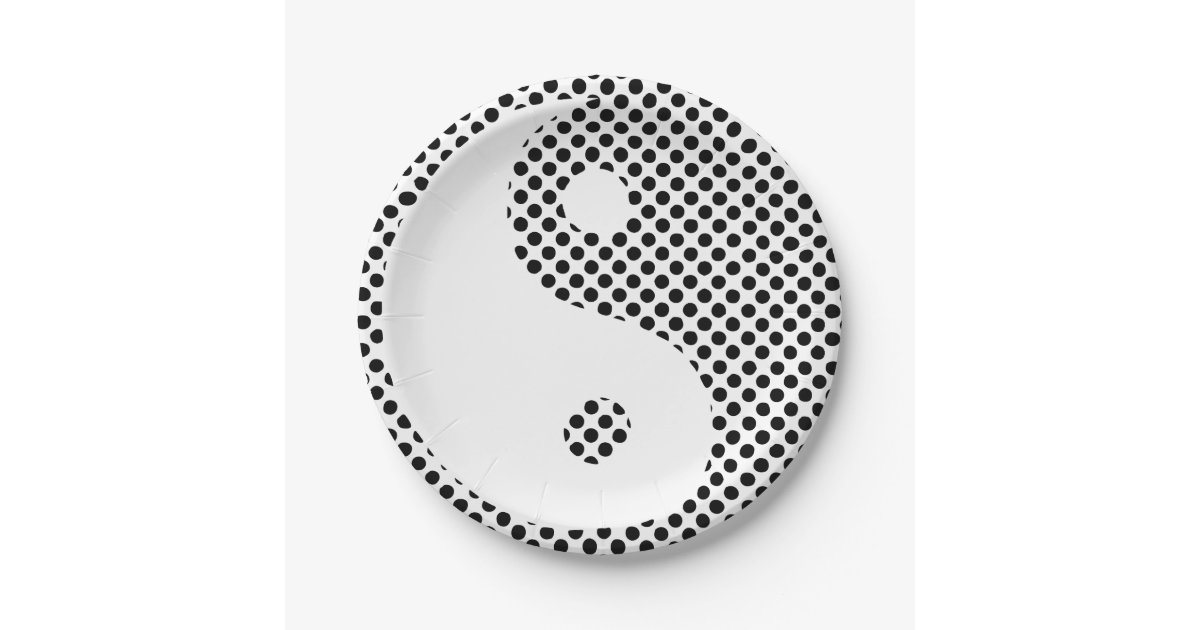 Yin Yang - Polka Dot Paper Plates | Zazzle