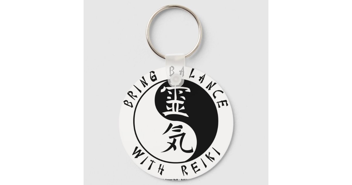 Yin Yang Reiki Kanji Keychain | Zazzle