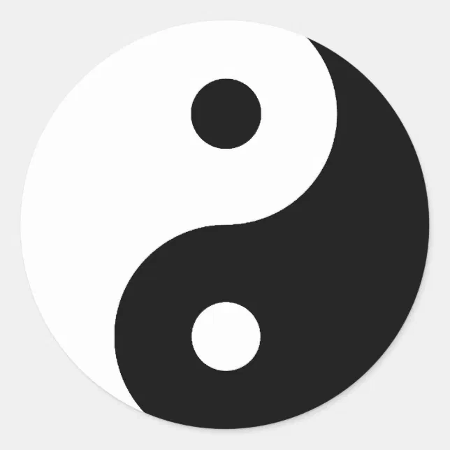 Yin Yang Round Sticker | Zazzle