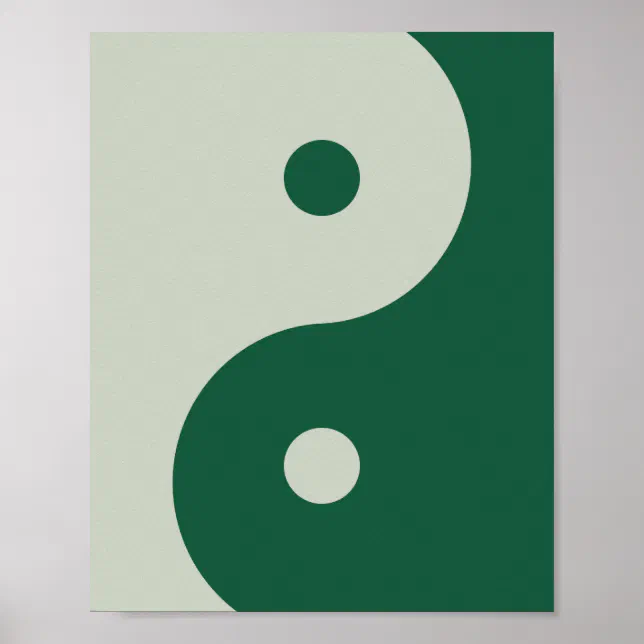 Yin Yang Sage Green Poster | Zazzle