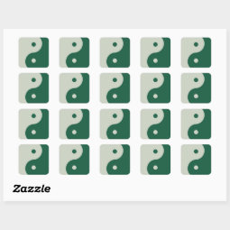 Yin Yang Sage Green Square Sticker | Zazzle