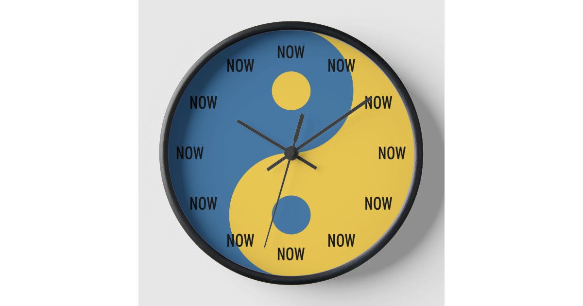 Yin & Yang Symbol Now Clock Mindful Python Coder | Zazzle