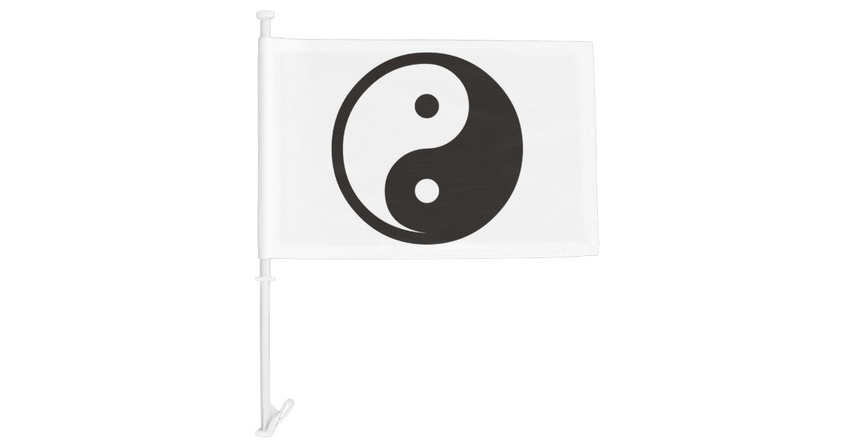 Yin Yang Symbol - solid tattoo design Car Flag | Zazzle