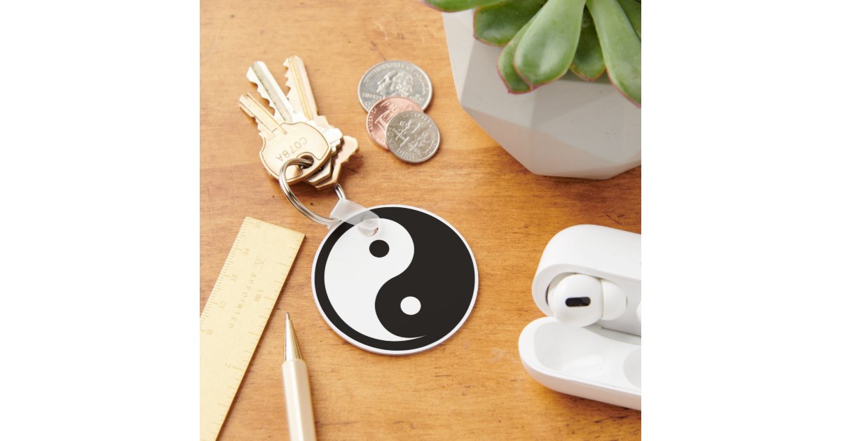 Yin Yang Symbol - solid tattoo design Keychain | Zazzle