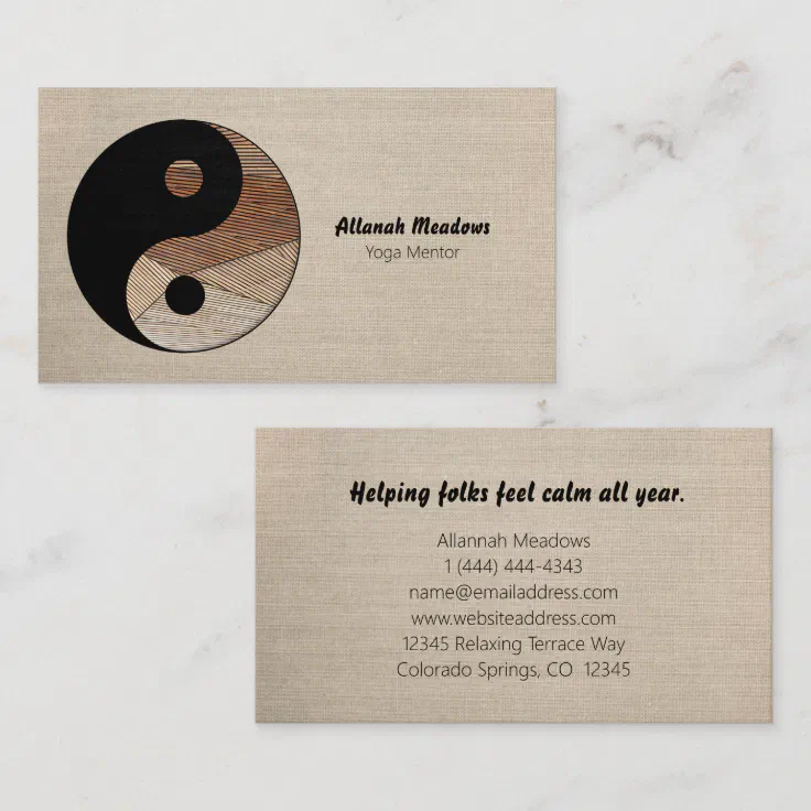 Yin-Yang Symbol Soothing Meditative Business Card | Zazzle