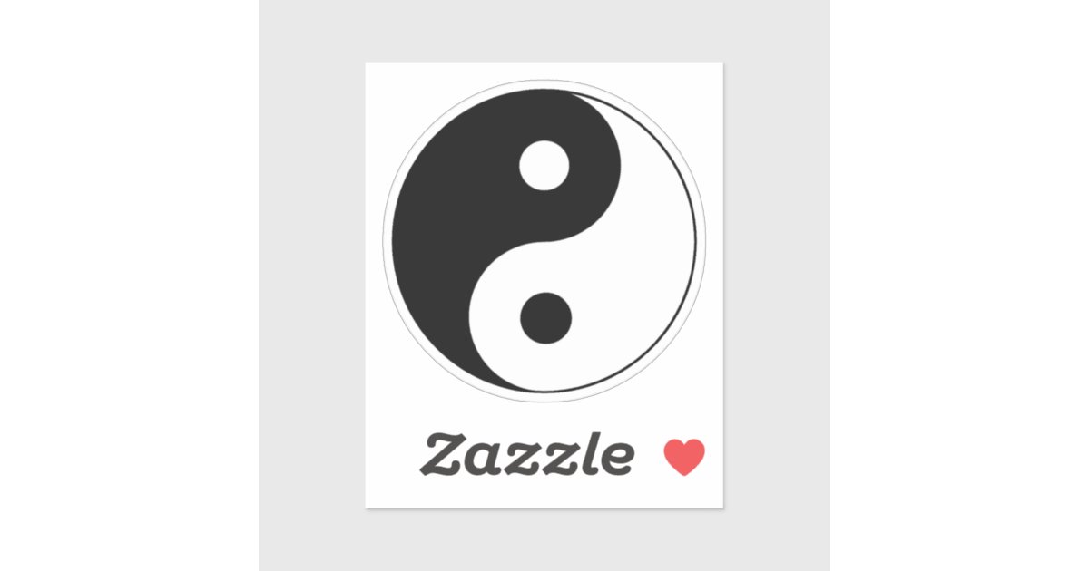 Yin Yang Symbol Sticker | Zazzle