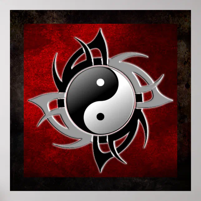 YIN YANG TRIBAL 3D POSTER | Zazzle