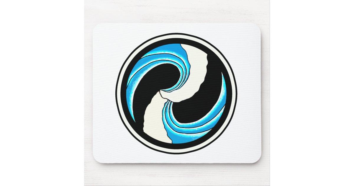 Yin Yang Waves Mouse Pad | Zazzle