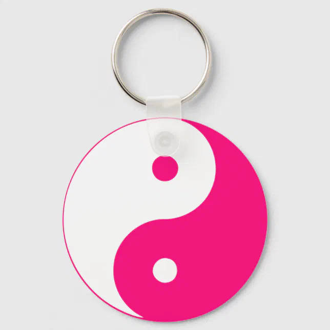 Yin Yang Ying Taoism Sign Chinese Taijitu Pink Keychain | Zazzle