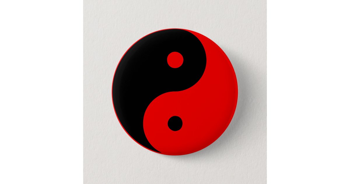 Yin Yang Ying Taoism Sign Chinese Taijitu Red Pinback Button | Zazzle