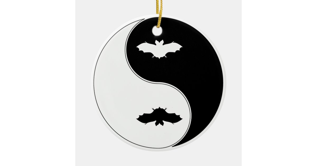Ying Yang Bat Ceramic Ornament | Zazzle