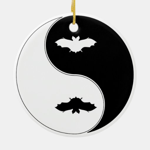 Ying Yang Bat Ceramic Ornament | Zazzle