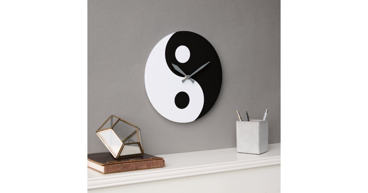 Ying Yang dualities Large Clock | Zazzle