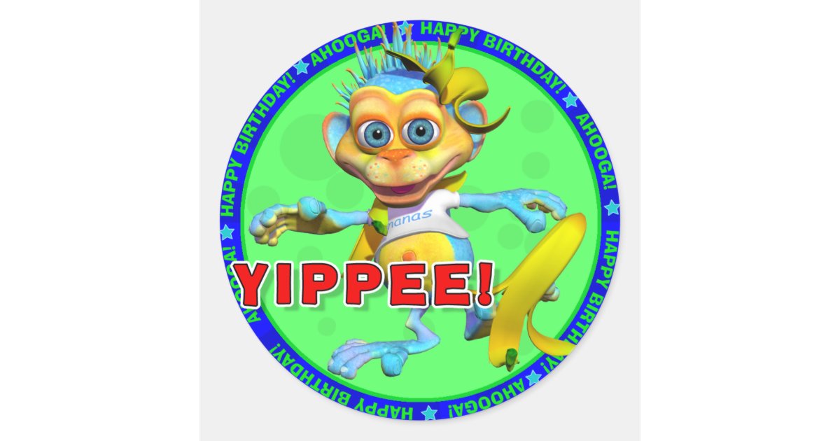 YIPPEE! Birthday Stickers with Nanas | Zazzle