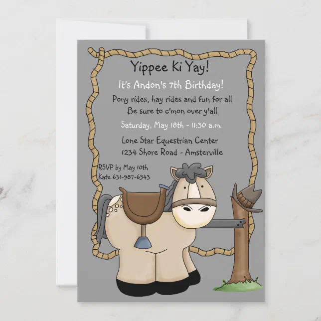 Yippee Ki Yay Birthday Party Invitation | Zazzle