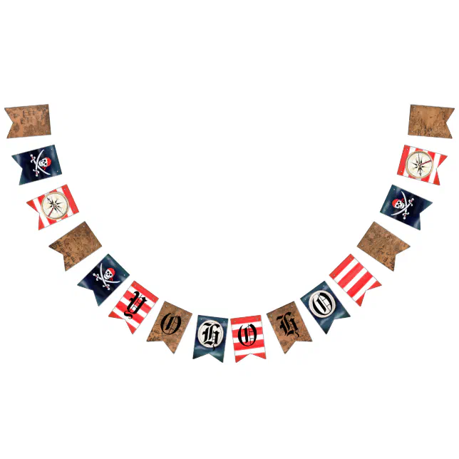 Yo Ho Ho Pirate Theme Bunting Flags | Zazzle