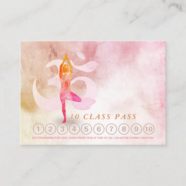 YOGA 10 Class Pass Appointment Meditation Pose Om | Zazzle