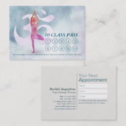 YOGA 10 Class Pass Appointment Meditation Pose Om Loyalty Card | Zazzle