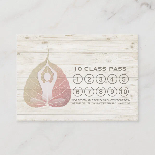 Yoga 10 Class Pass Loyalty Appointment Bodhi Leaf | Zazzle