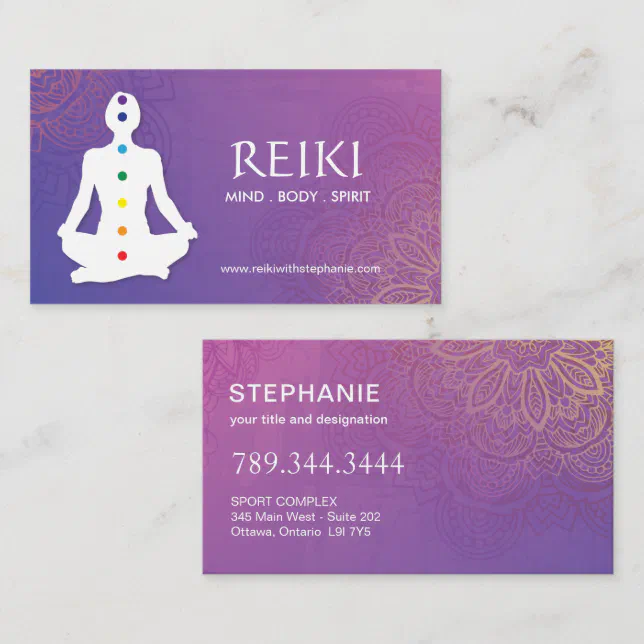 Yoga and Reiki Business Cards | Zazzle