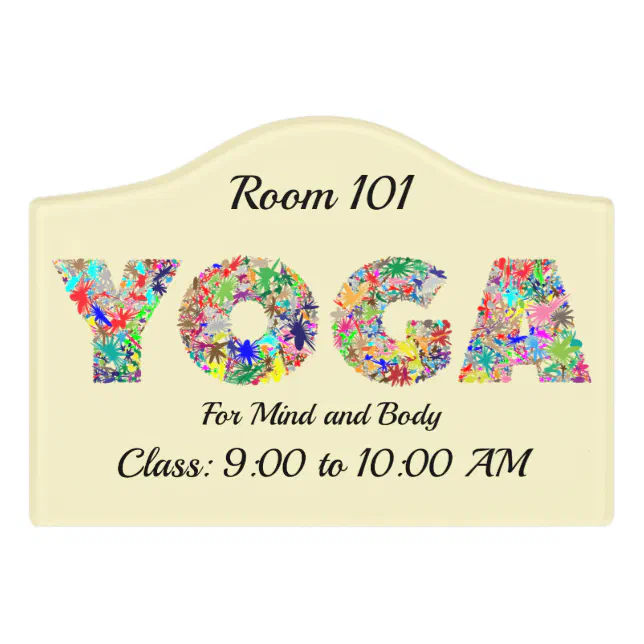 YOGA Art Piece Studio SIGN Custom Text Template | Zazzle