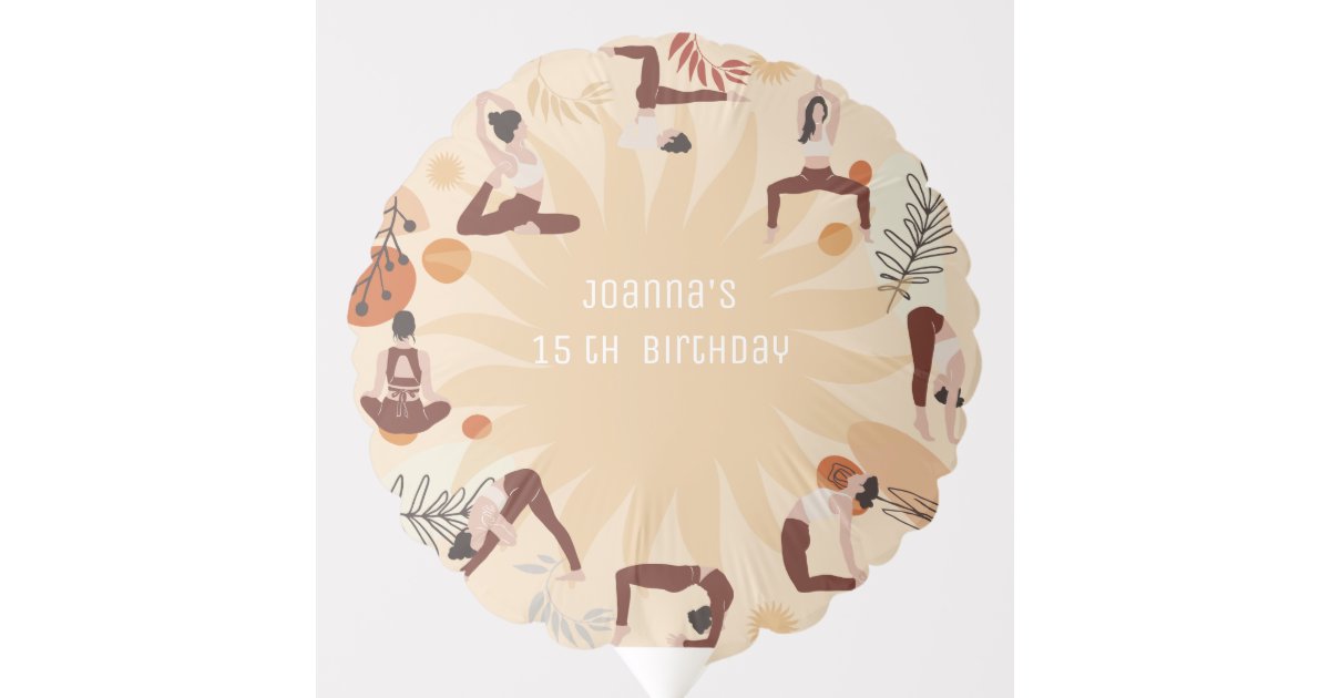 Yoga birthday party balloon | Zazzle