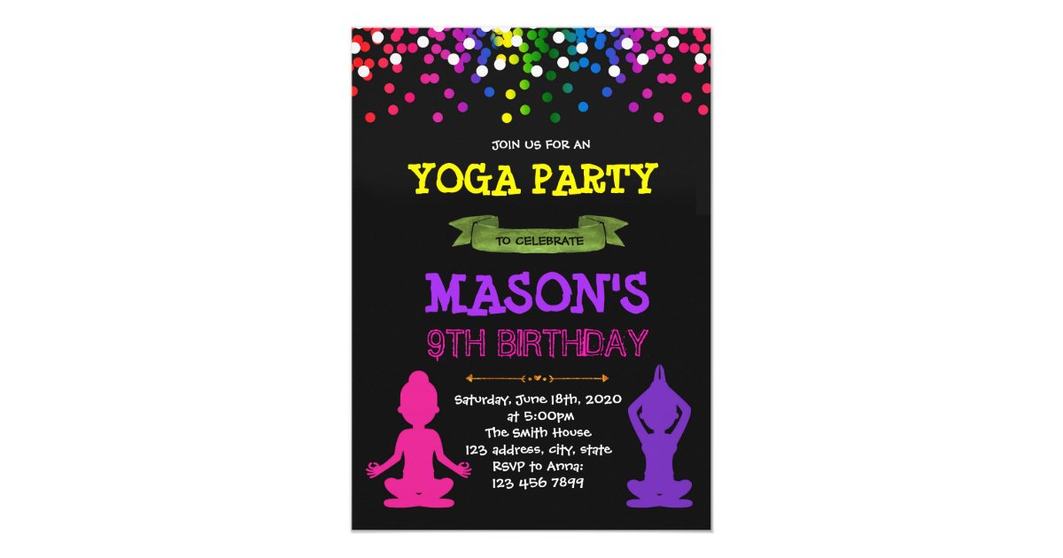 Yoga birthday party invitation | Zazzle.com