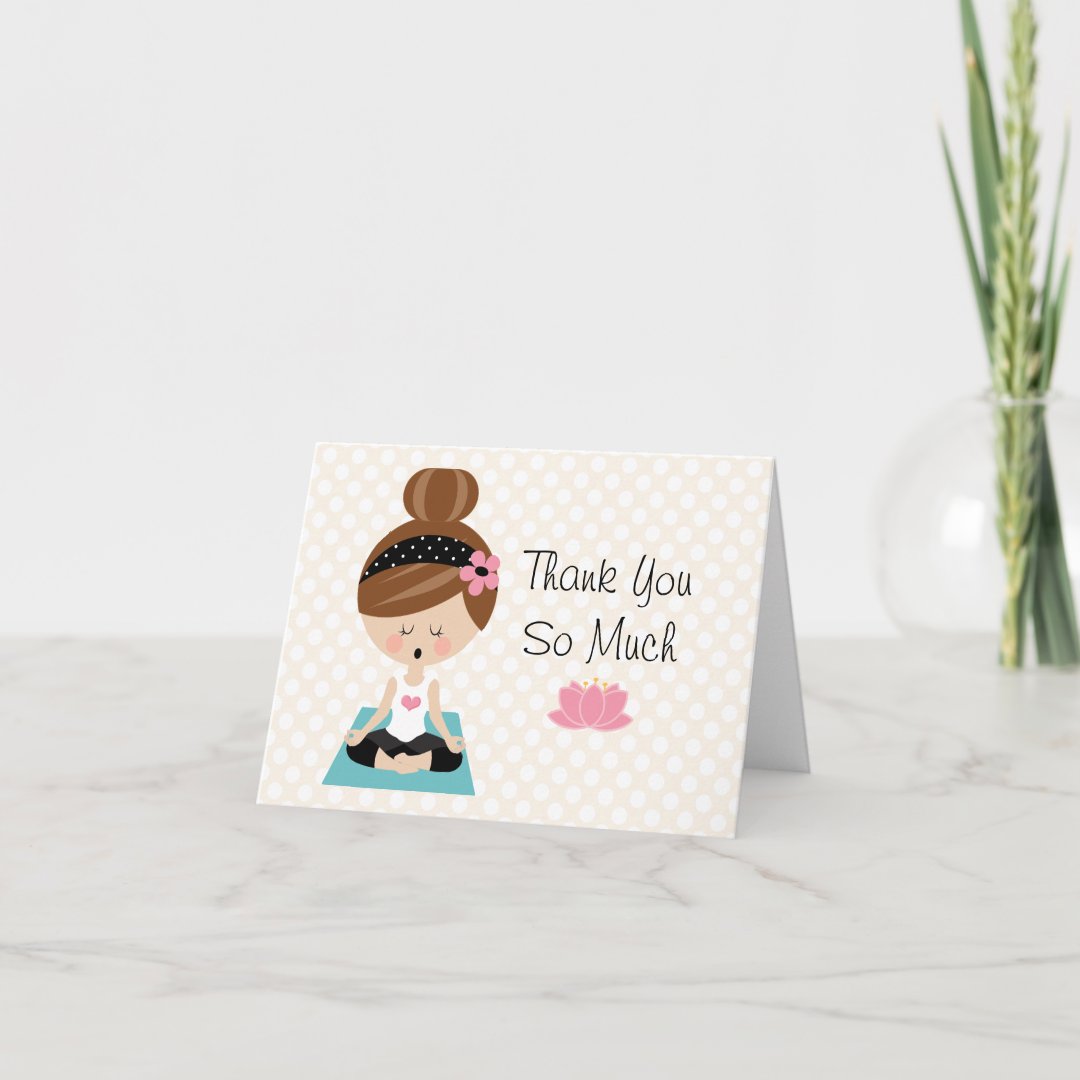 Yoga Bridal Shower Thank You Cards | Zazzle