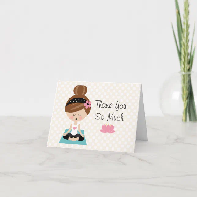 Yoga Bridal Shower Thank You Cards | Zazzle
