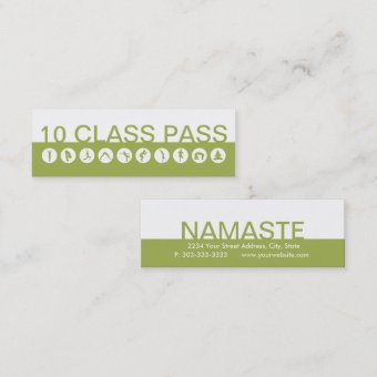 Yoga Business Card 10 Class Pass | Zazzle