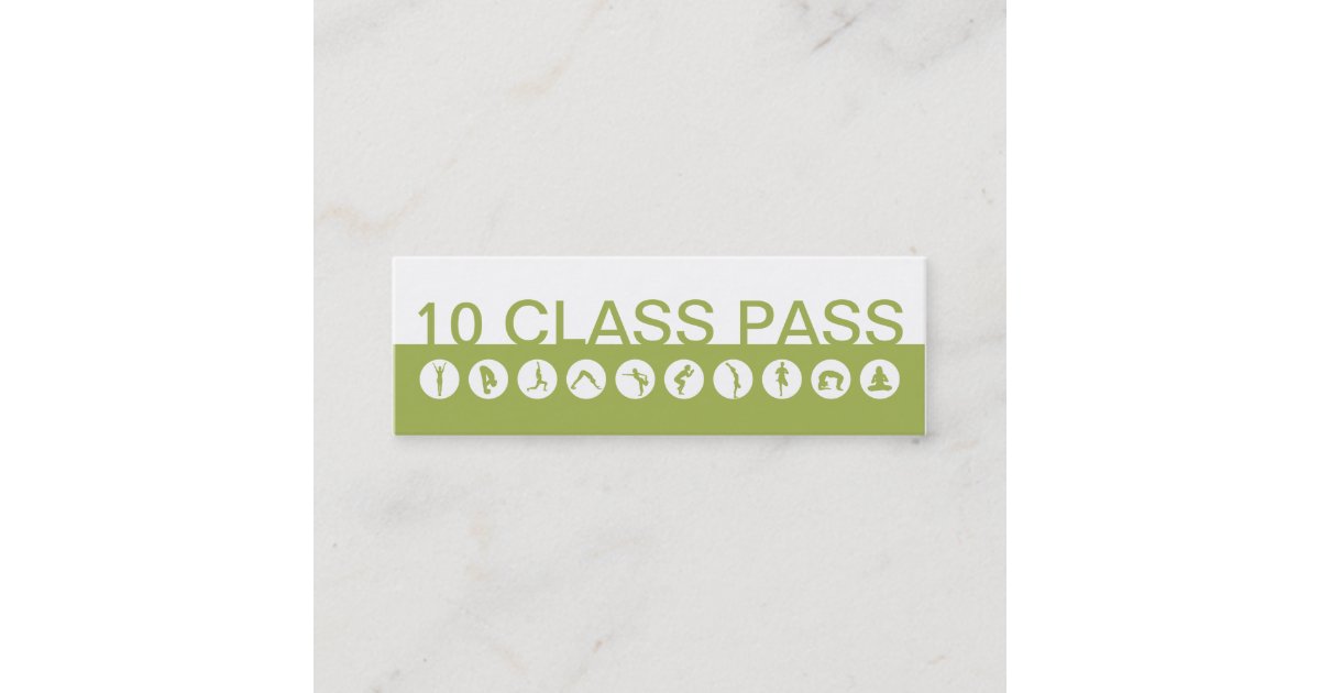 Yoga Business Card 10 Class Pass | Zazzle