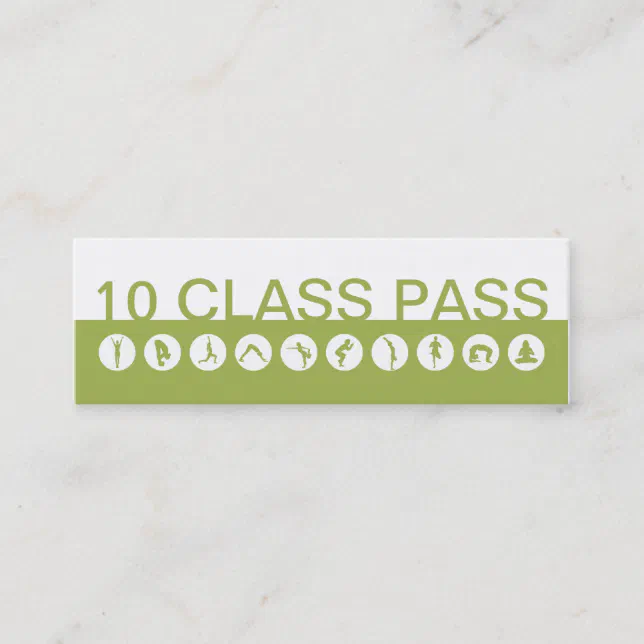 Yoga Business Card 10 Class Pass | Zazzle