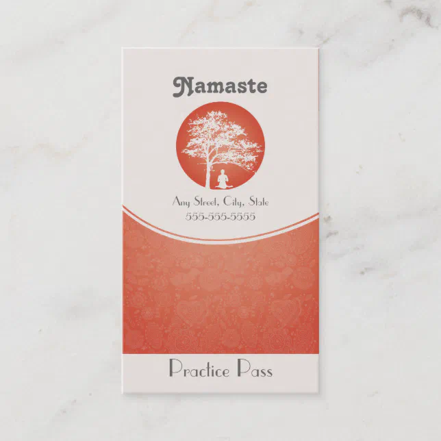 Yoga Business Card 10 Class Pass | Zazzle