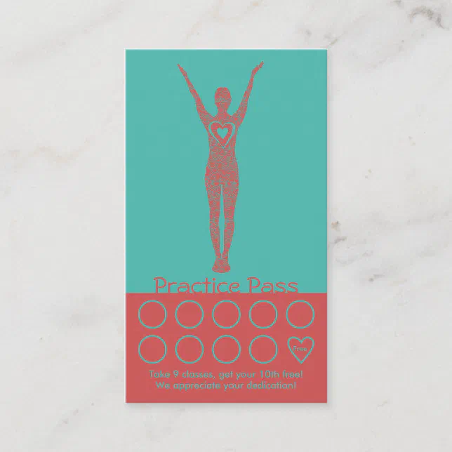 Yoga Business Card 10 Class Pass | Zazzle