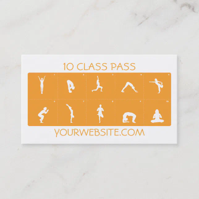 Yoga Business Card 10 Class Pass | Zazzle