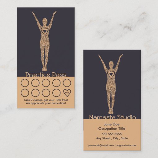 Yoga Business Card 10 Class Pass | Zazzle