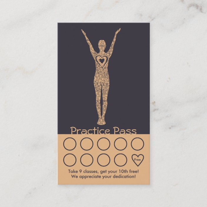 Yoga Business Card 10 Class Pass | Zazzle.com