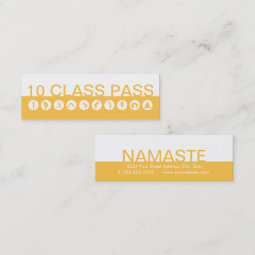Yoga Business Card 10 Class Pass | Zazzle