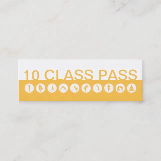 Yoga Business Card 10 Class Pass | Zazzle