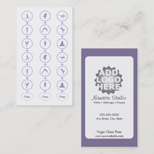 Yoga Business Card Class Pass | Zazzle