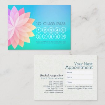 Yoga Class Pass Loyalty Appointment Card Mandala | Zazzle