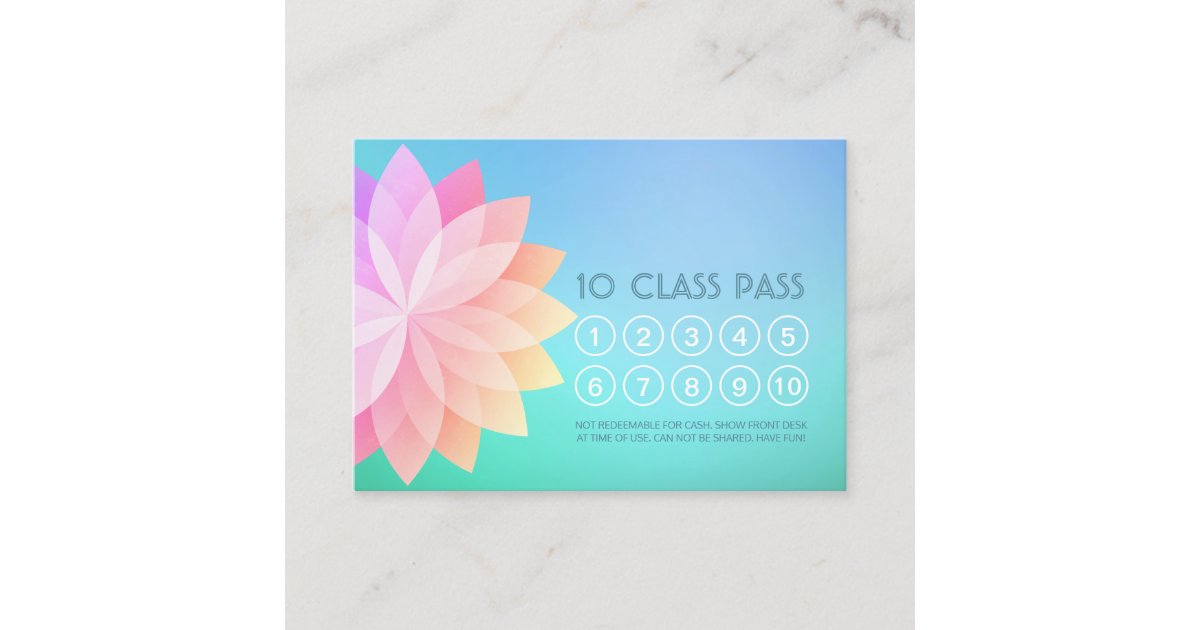 Yoga Class Pass Loyalty Appointment Card Mandala | Zazzle
