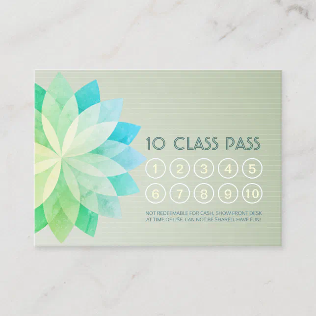 Yoga Class Pass Loyalty Appointment Card Mandala | Zazzle