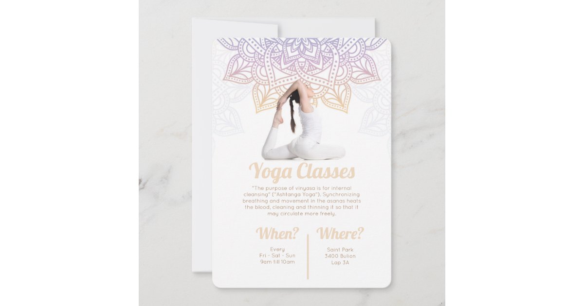 Yoga classes invitation | Zazzle