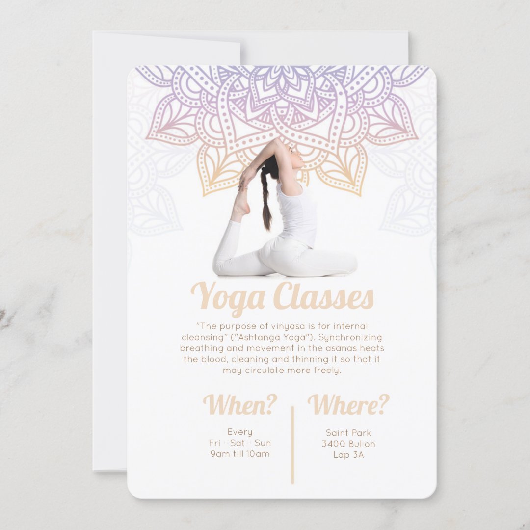 Yoga classes invitation | Zazzle