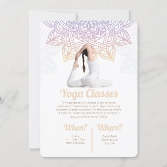 Yoga classes invitation | Zazzle